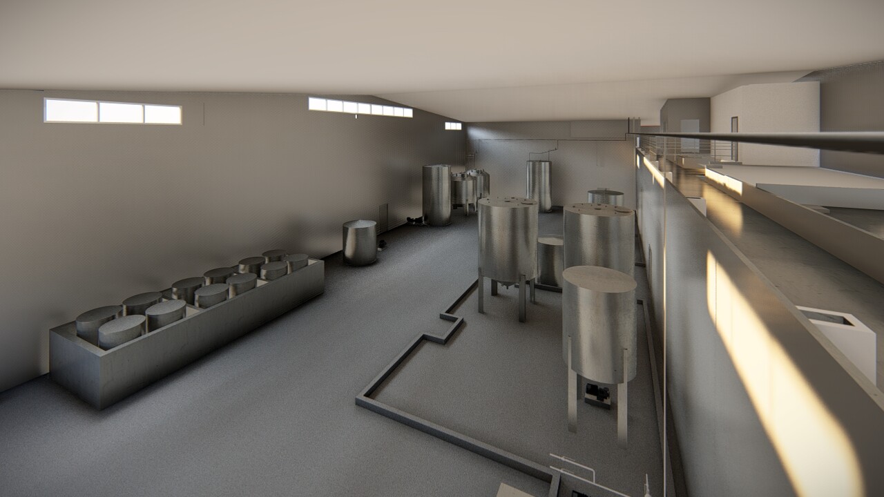 Rosin plant BIM design in Revit with warehouse, manufacturing area ...