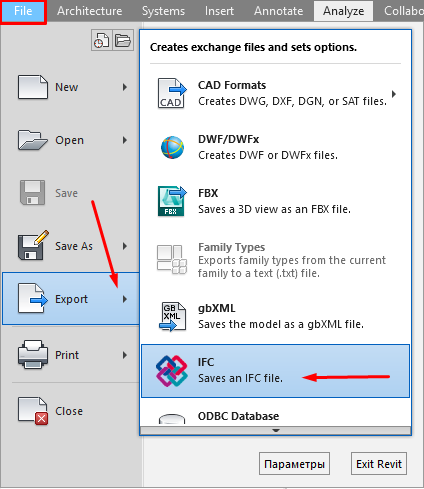 Export from Revit to IFC for further import into Dialux Evo | Indoor lighting calculation